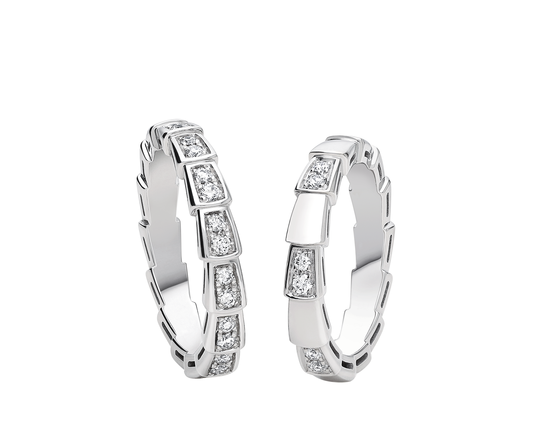 Serpenti Viper White Gold Couples' Rings With Diamonds | Bulgari
